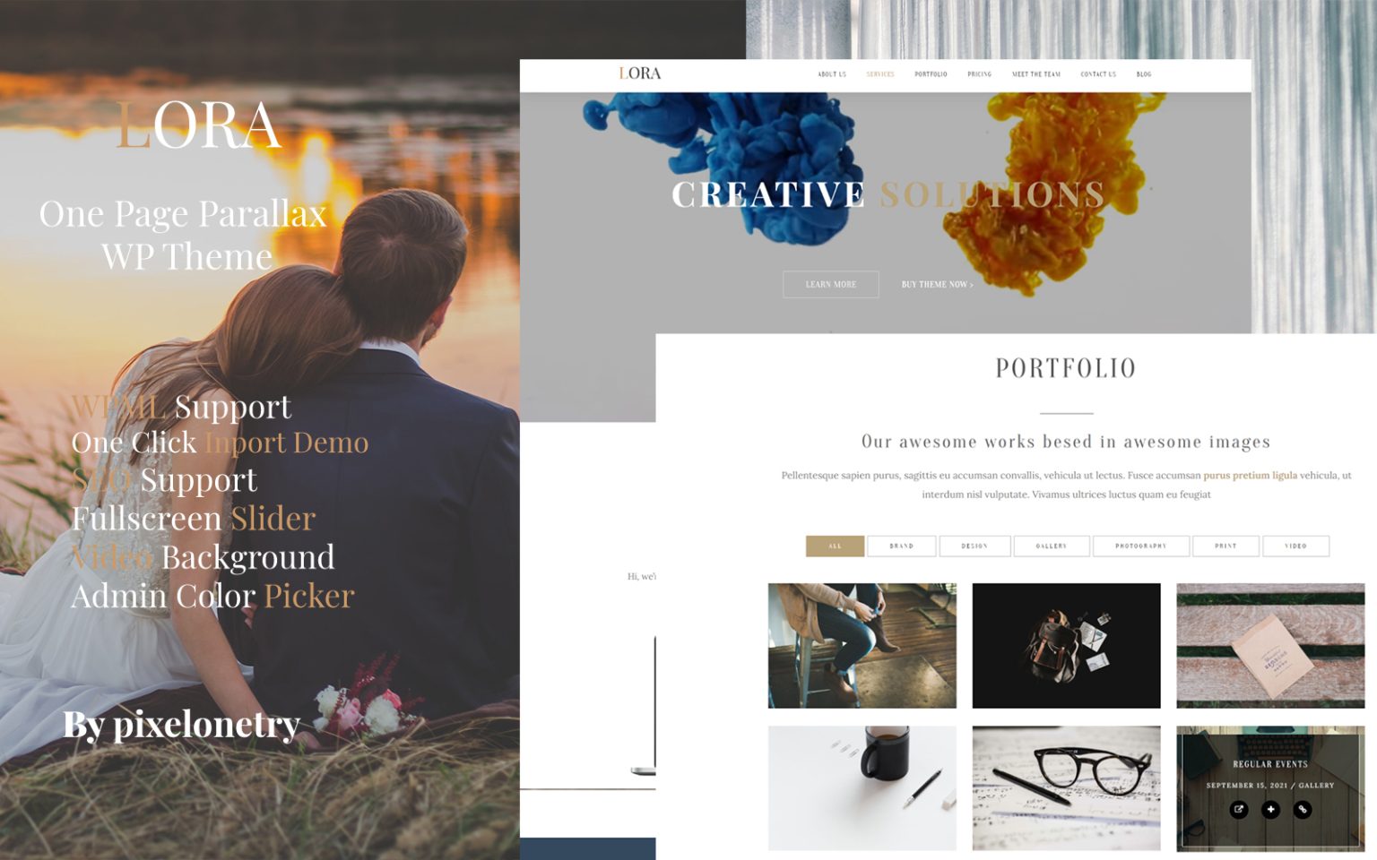 Lora - Creative One Page WordPress Theme | pixelonetry
