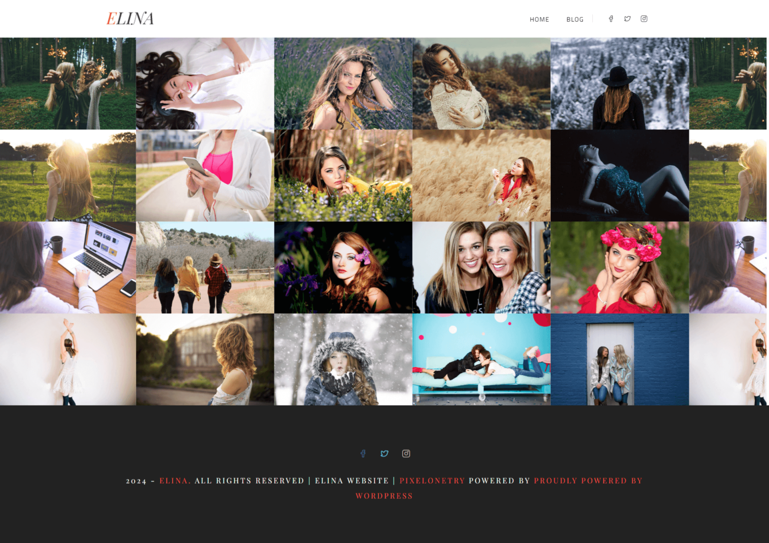 ElinaLite - Portfolio Gallery WordPress Theme - pixelonetry